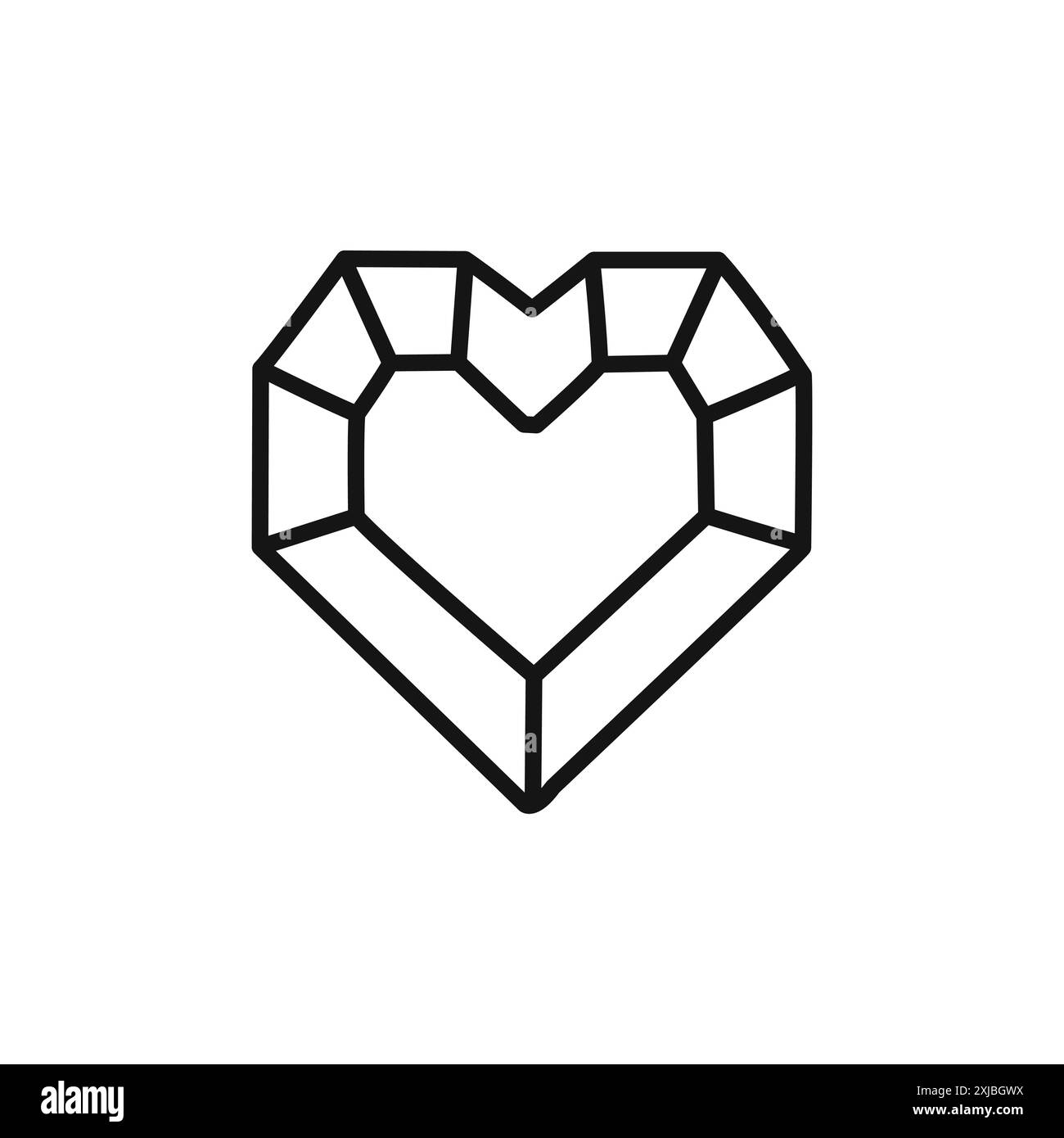 Heart shaped diamond icon linear vector graphics sign or symbol set for web app ui Stock Vector ...