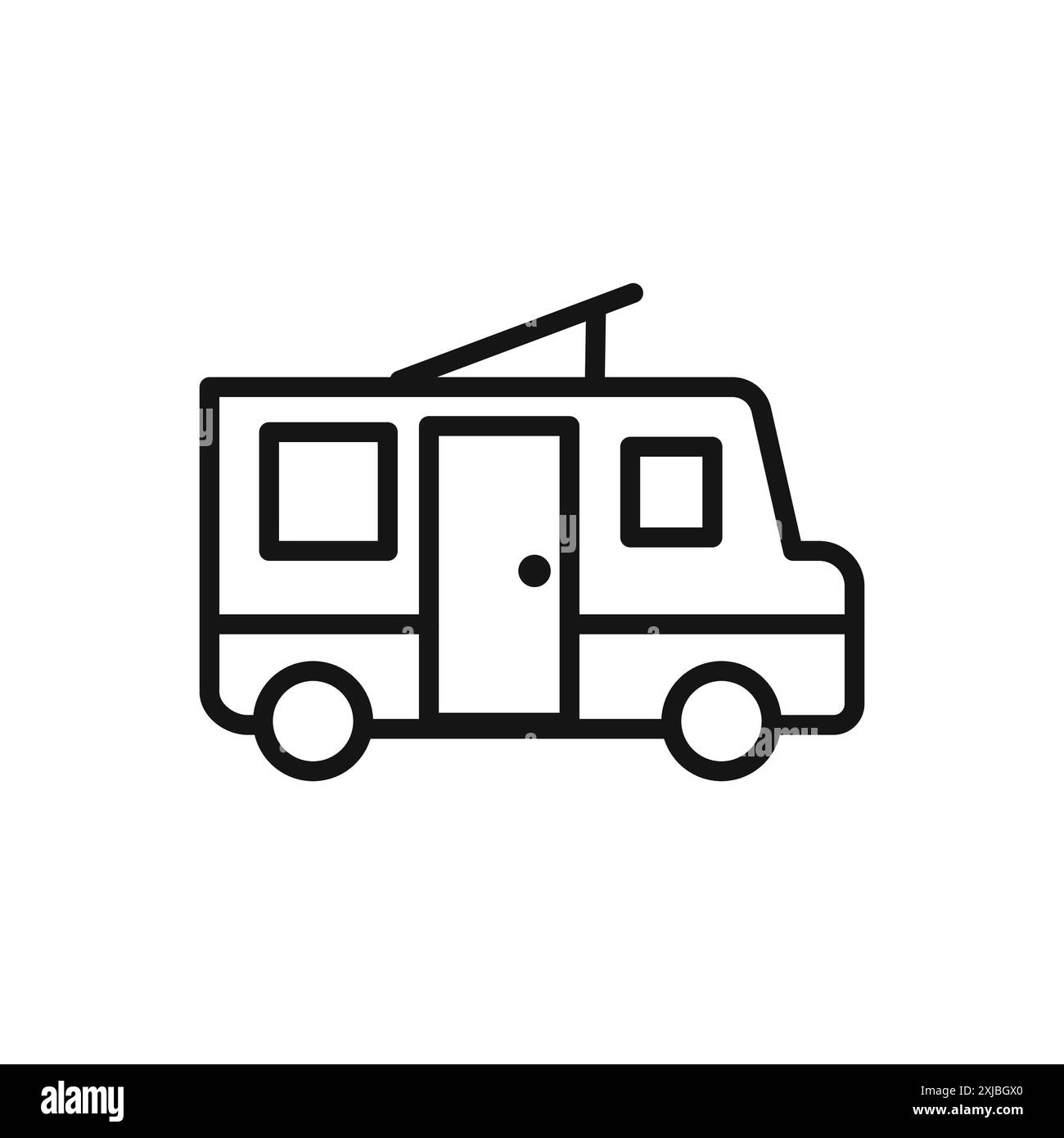 Camping Car Icon Linear Vector Graphics Sign Or Symbol Set For Web App Ui Stock Vector Image