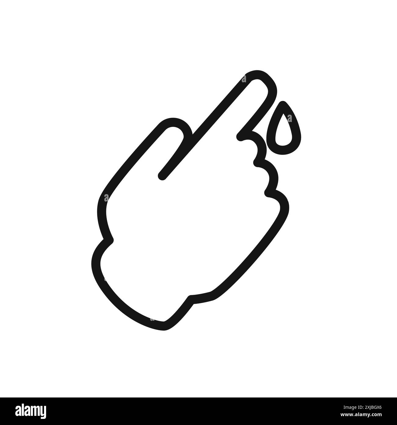 Hand with blood drop icon linear vector graphics sign or symbol set for ...