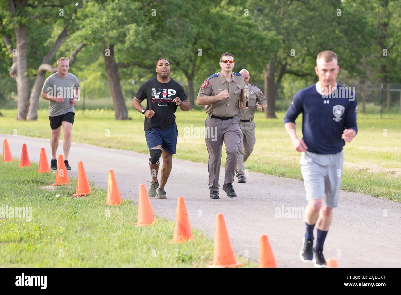 Texas Department of Public Safety state troopers take part in physical ...