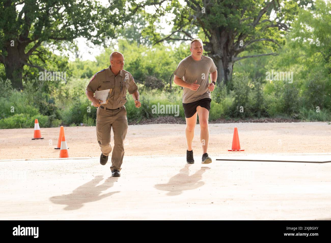 Texas Department of Public Safety state troopers take part in physical ...