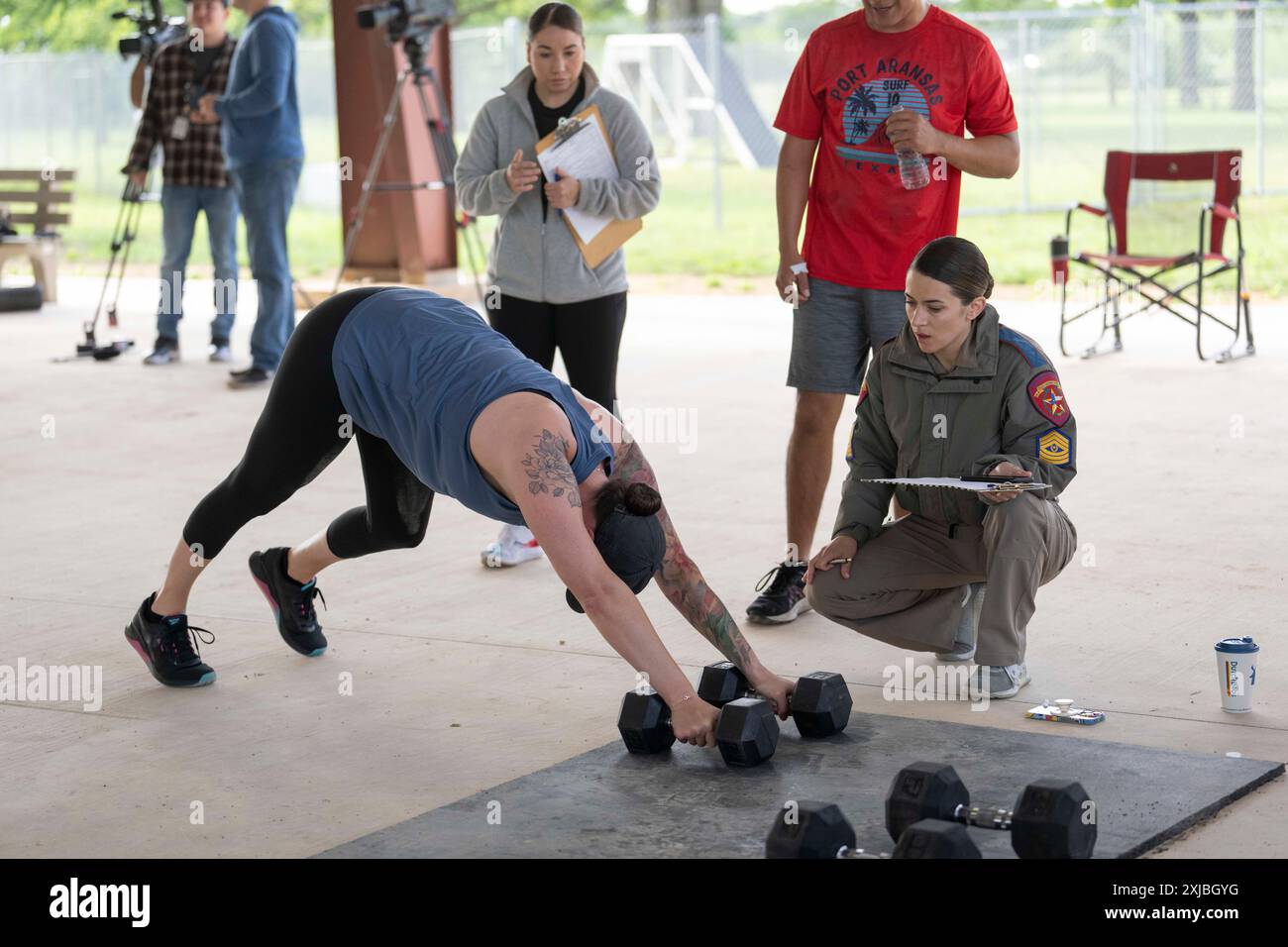 Texas Department of Public Safety state troopers take part in physical ...