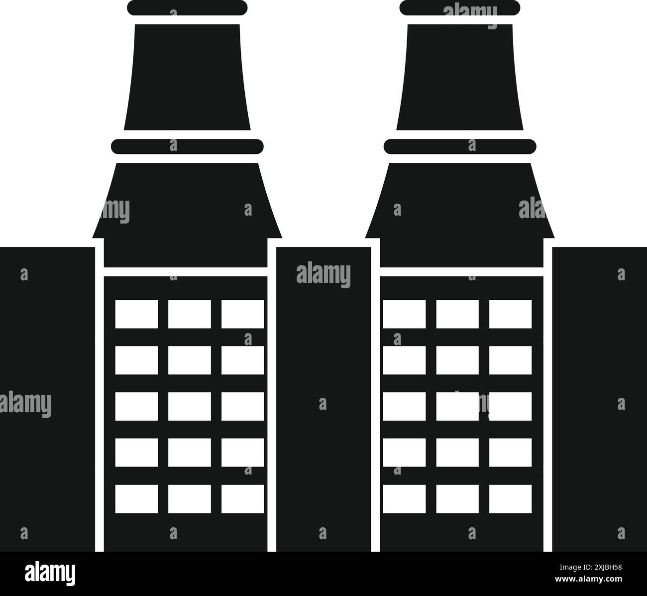 Simple icon of a large industrial power plant generating electricity ...