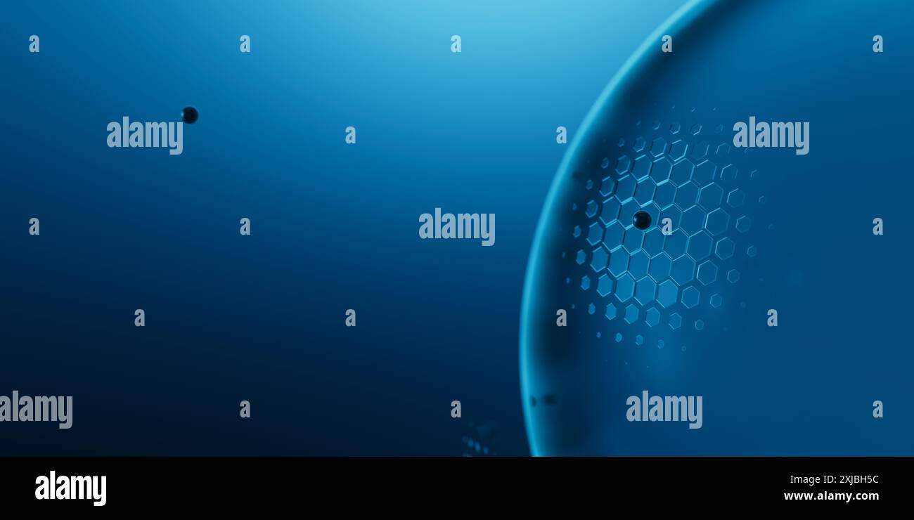 Cyber shield protection from infection. Dark blue power field concept ...