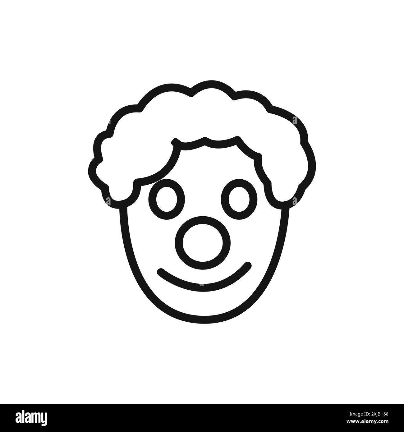 Clown head icon linear vector graphics sign or symbol set for web app ...