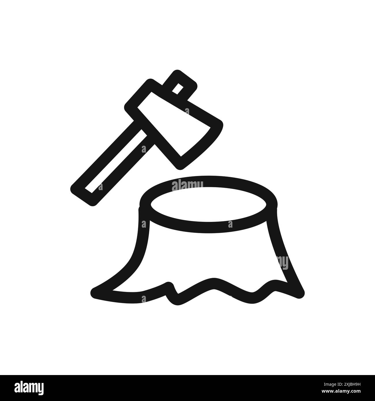 Deforestation icon linear vector graphics sign or symbol set for web ...