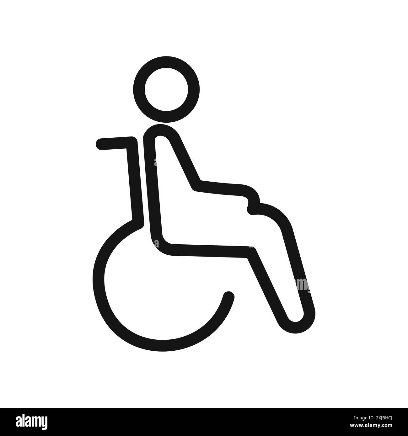Disability Wheel Chair Icon linear vector graphics sign or symbol set ...