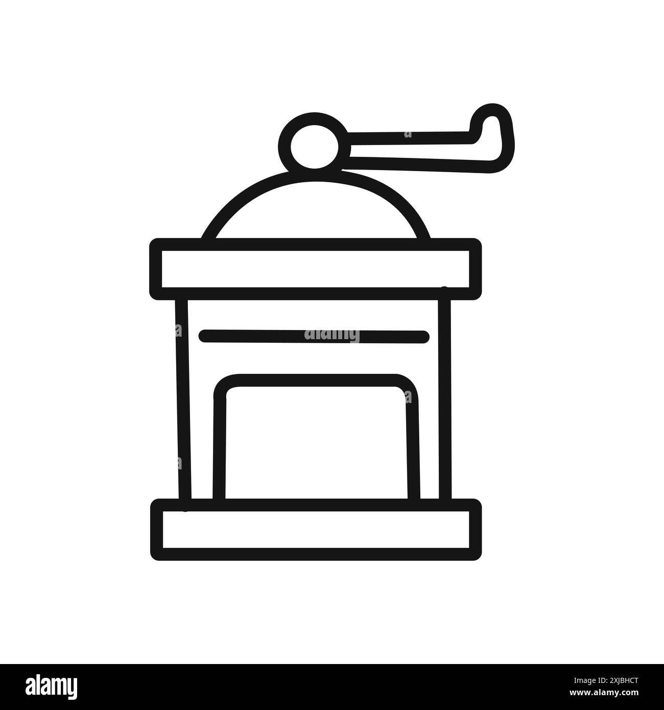 Manual coffee grinder icon linear vector graphics sign or symbol set ...