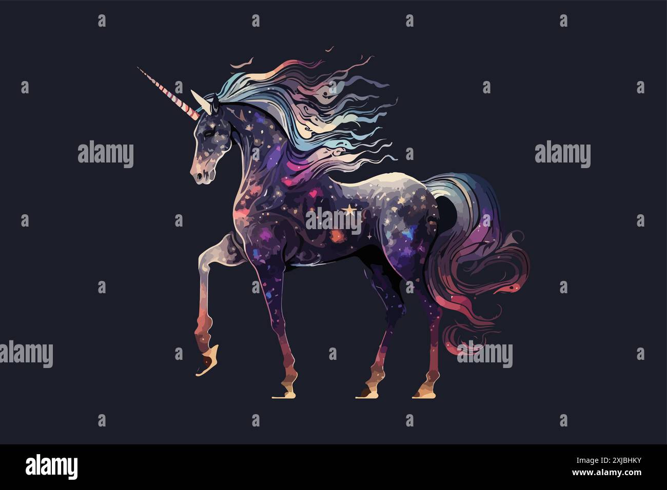 Unicorn Galaxy Vector Illustration Stock Vector Image & Art - Alamy