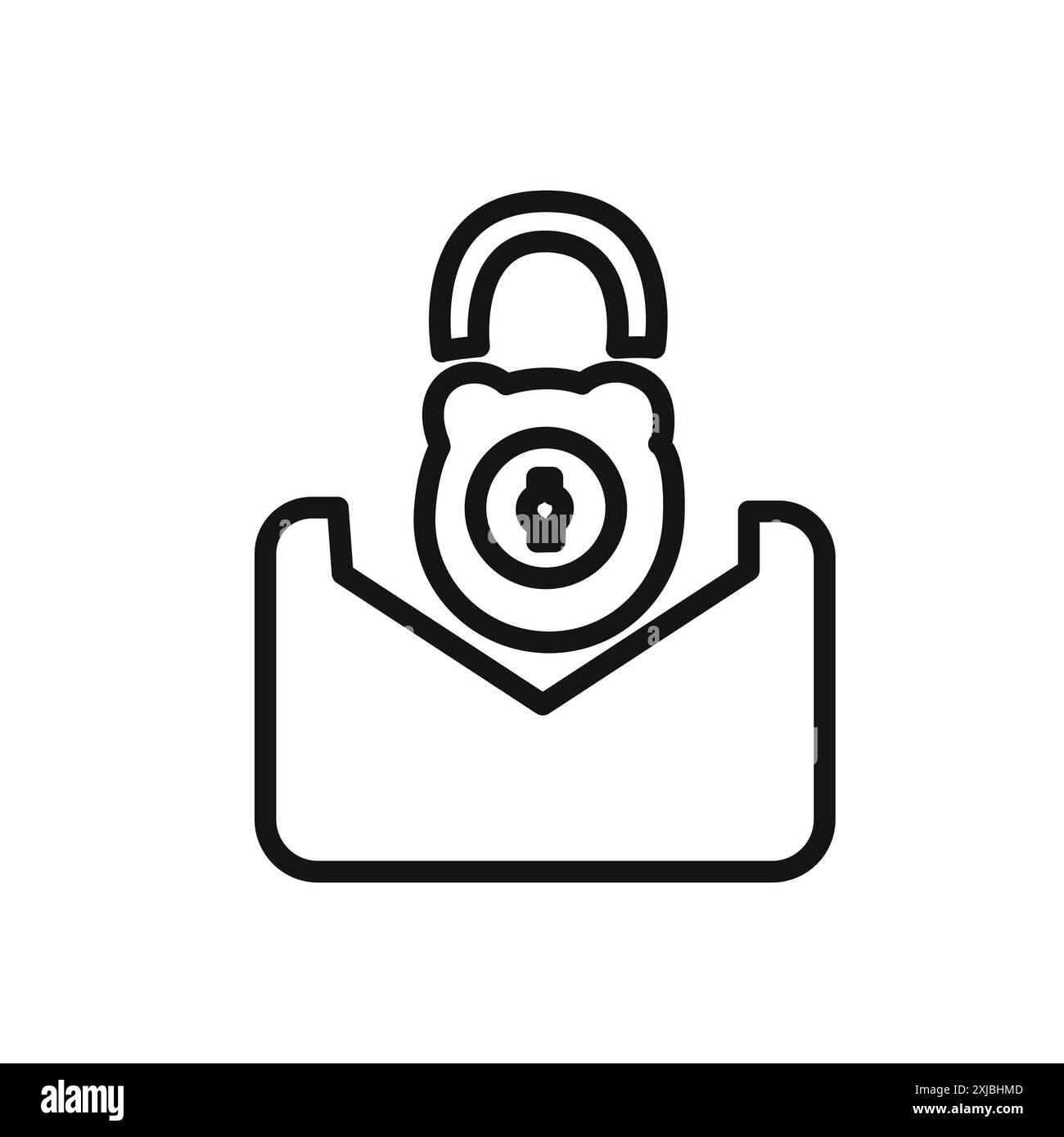 Email security key icon linear vector graphics sign or symbol set for web app ui Stock Vector ...