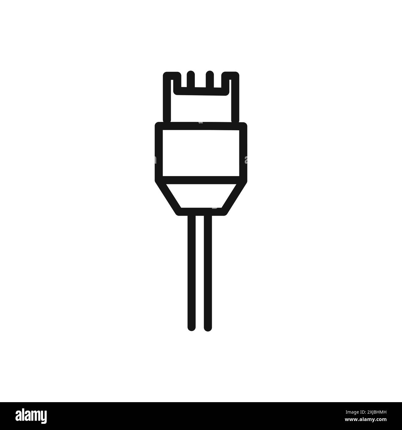 Ethernet Cable Plug Icon Linear Vector Graphics Sign Or Symbol Set For Web App Ui Stock Vector