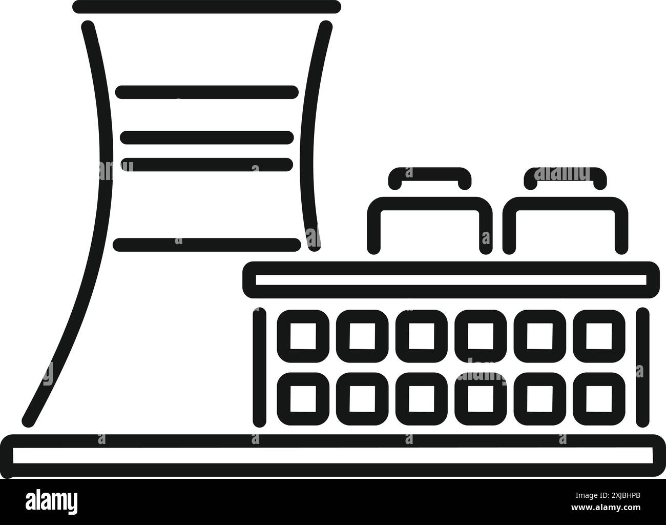 Nuclear power plant building generating electricity from atomic energy ...