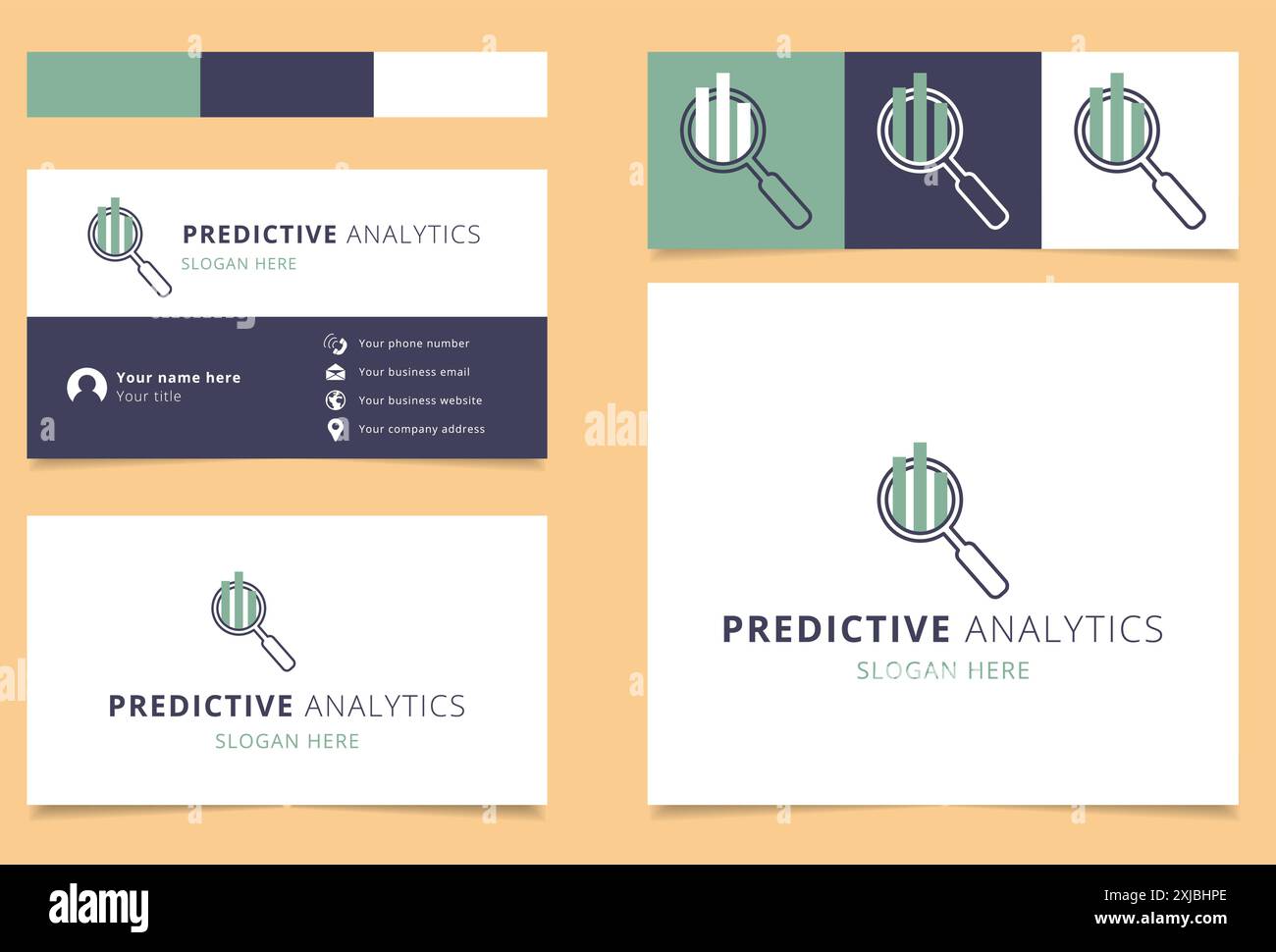 Logo concept for predictive analytics, featuring a magnifying glass ...