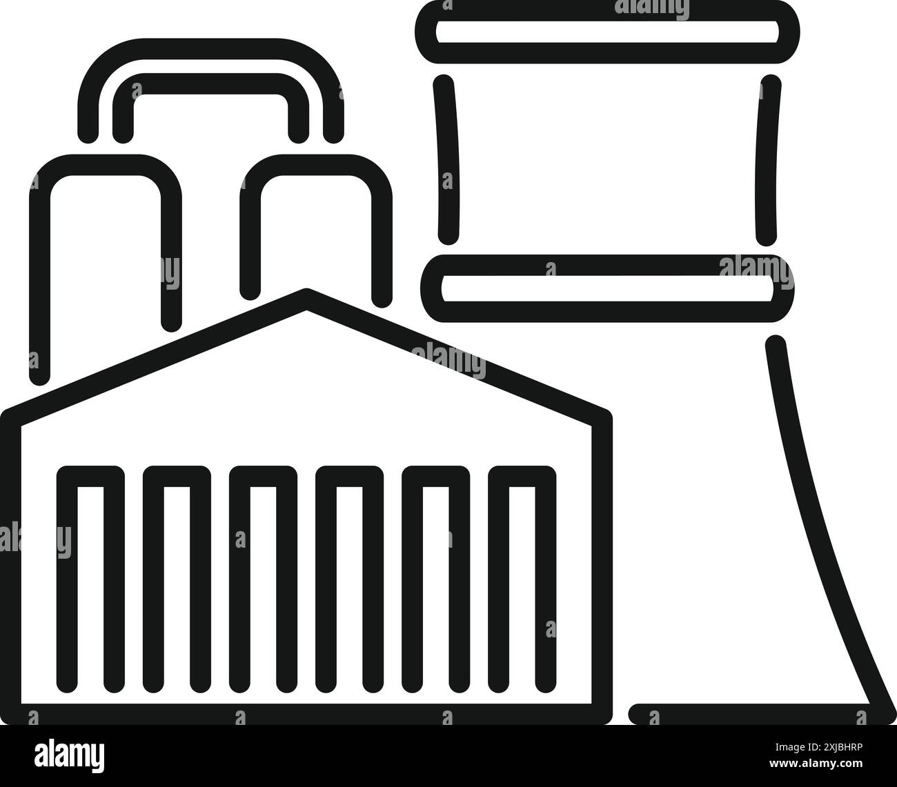 Nuclear power plant building providing electricity energy to the city ...