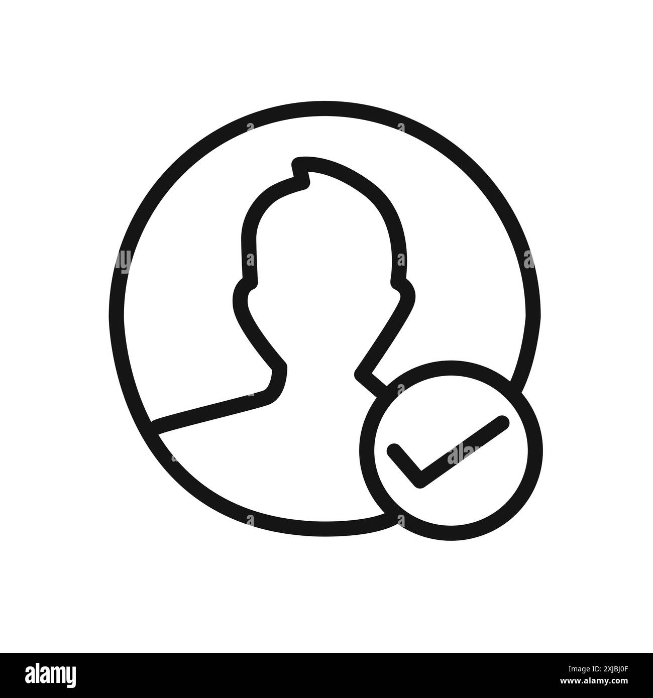 Profile check icon linear vector graphics sign or symbol set for web app ui Stock Vector Image ...