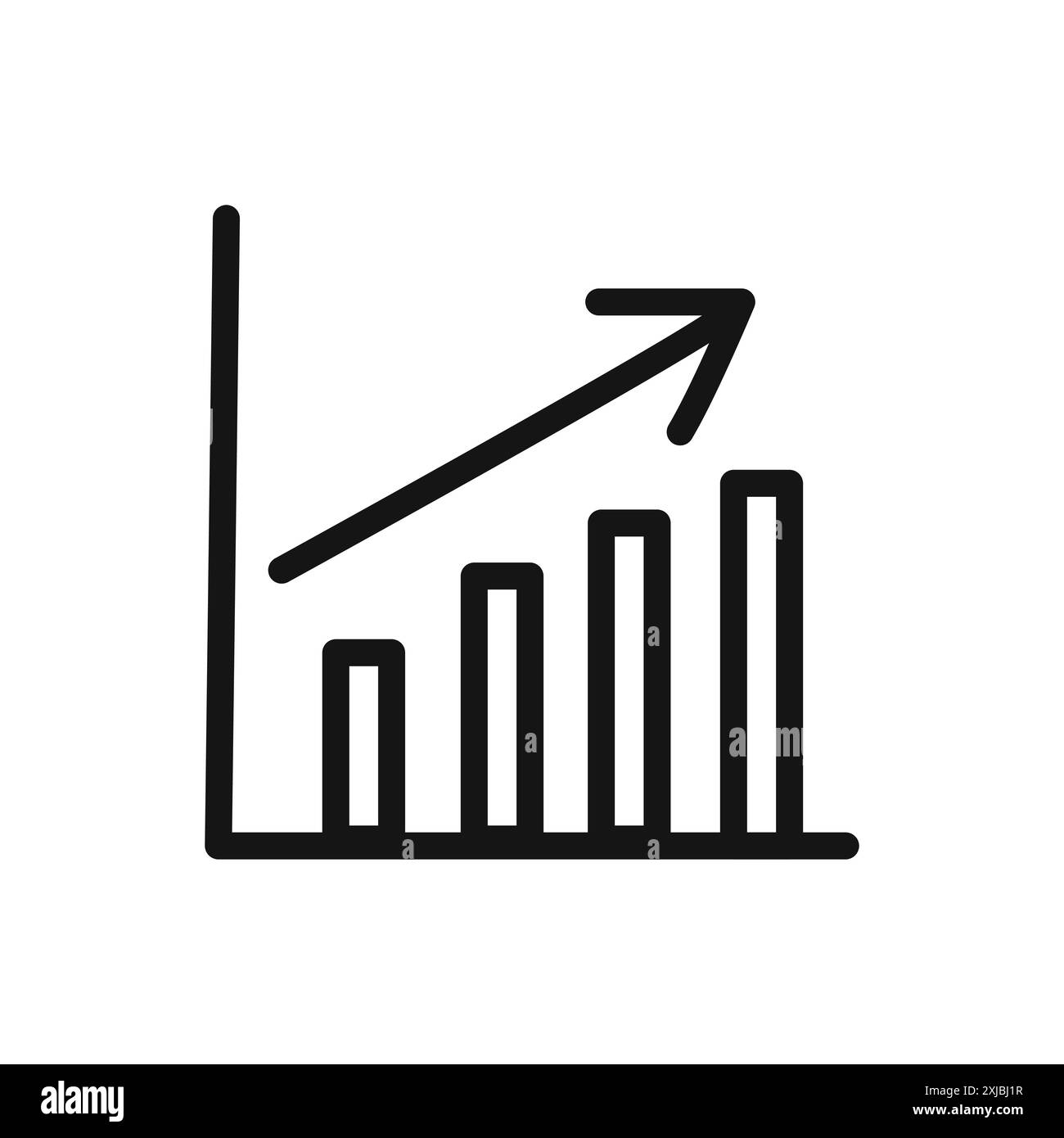growth arrow bars icon linear vector graphics sign or symbol set for ...