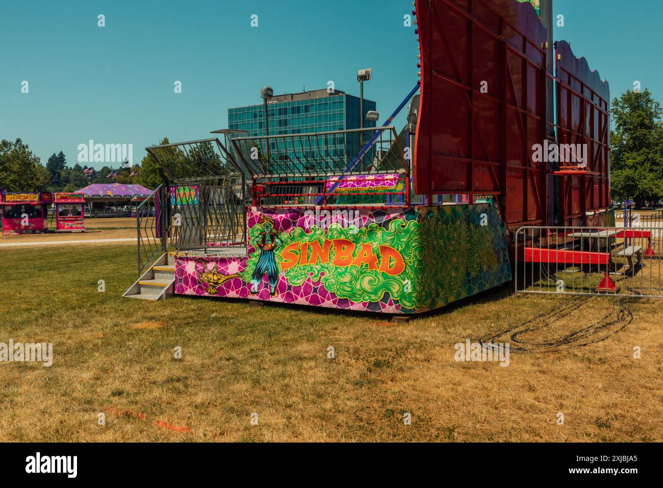 Sinbad amusement park ride sign by Funtastic Stock Photo - Alamy