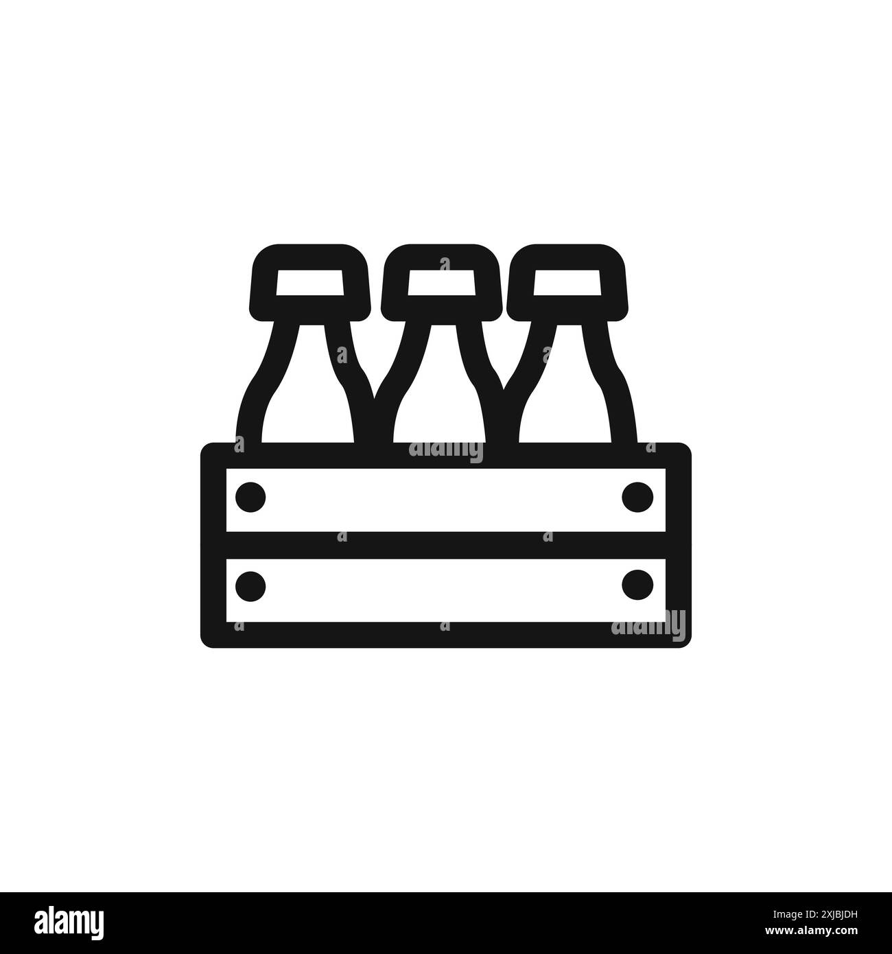 beer bottles in basket icon linear vector graphics sign or symbol set for web app ui Stock ...