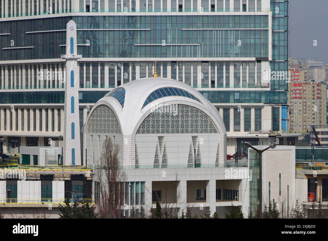 Modern style mosque. Mahalle Finanskent, Umraniye, Istanbul, Turkey ...