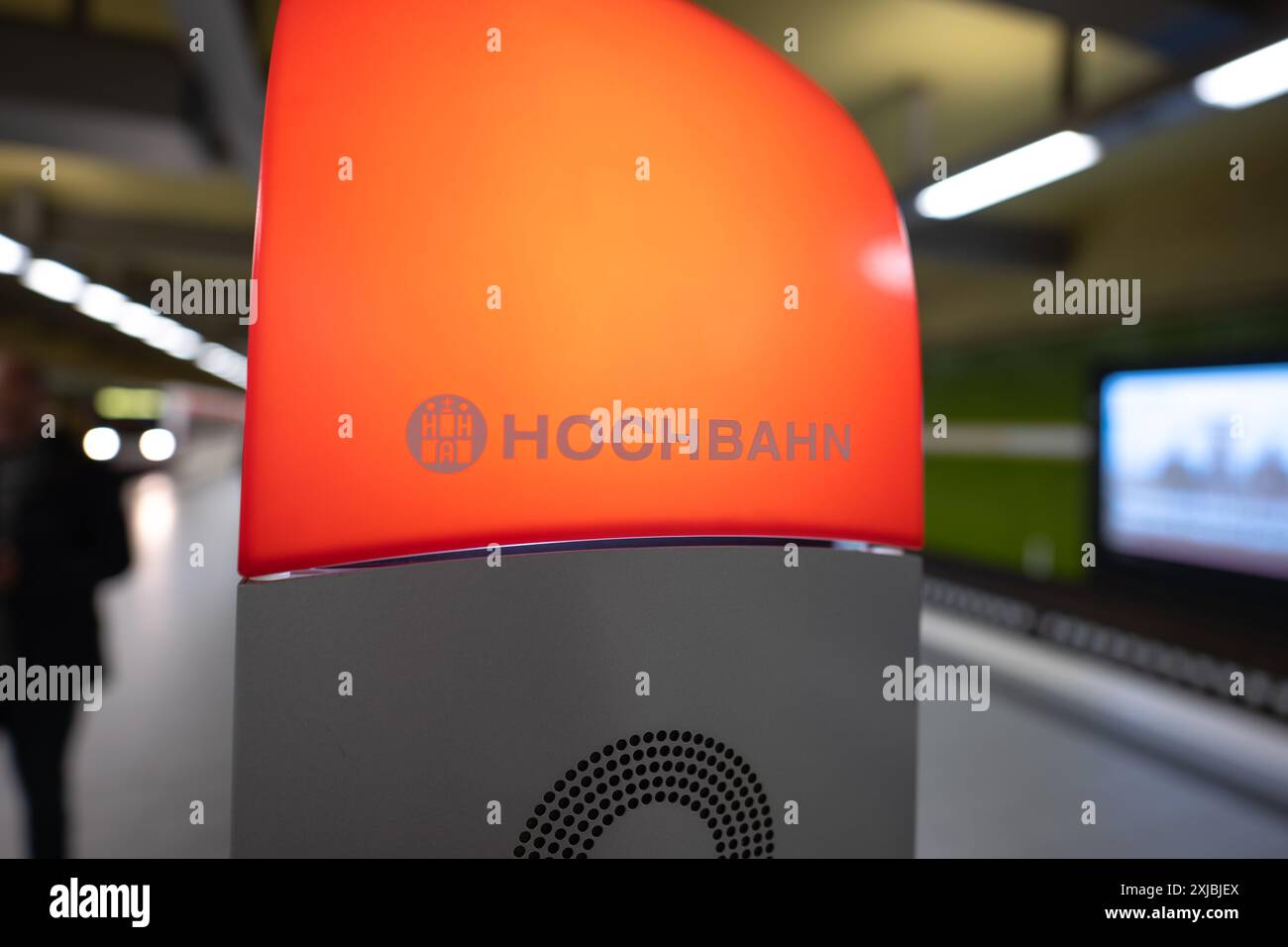Intercom system in subway station ("Hochbahn") in Hamburg (Germany ...