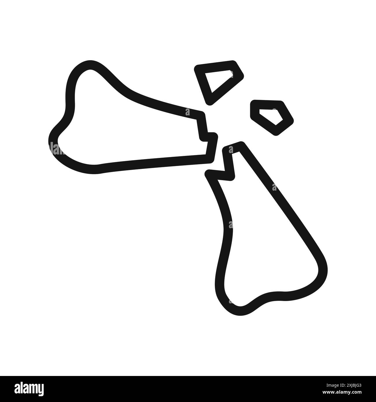 Broken bone icon linear vector graphics sign or symbol set for web app ui Stock Vector Image ...