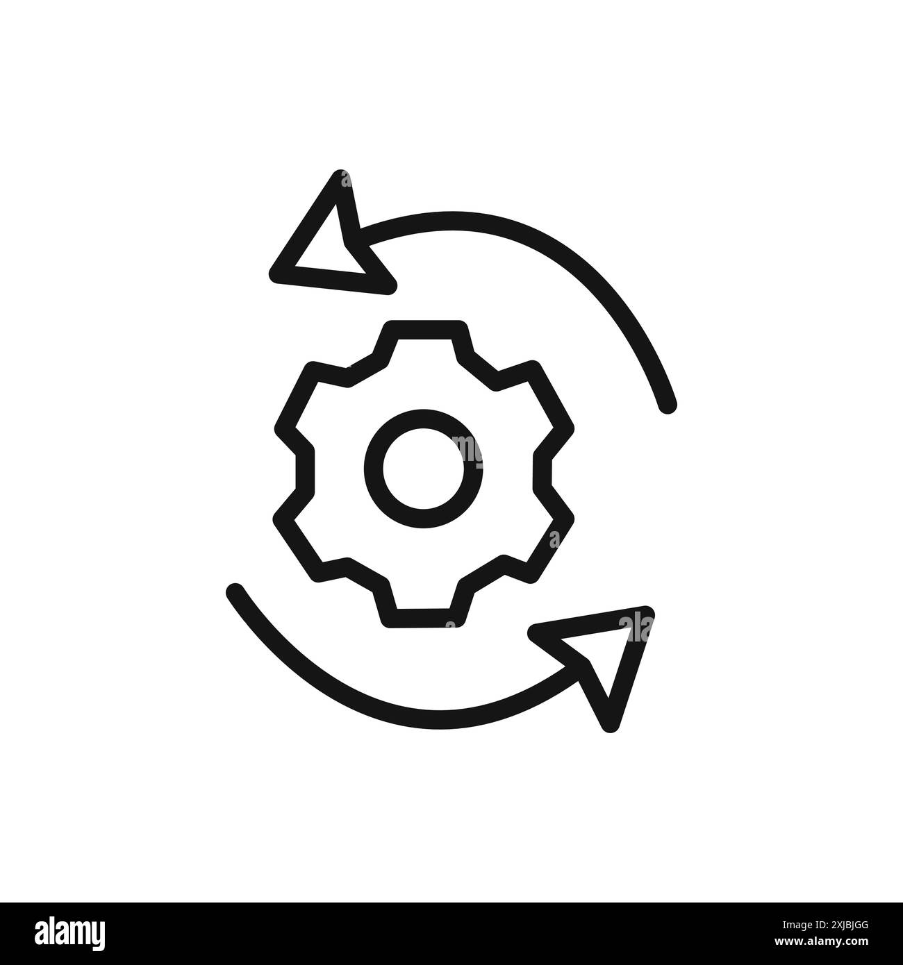 processing icon linear vector graphics sign or symbol set for web app ui Stock Vector Image ...