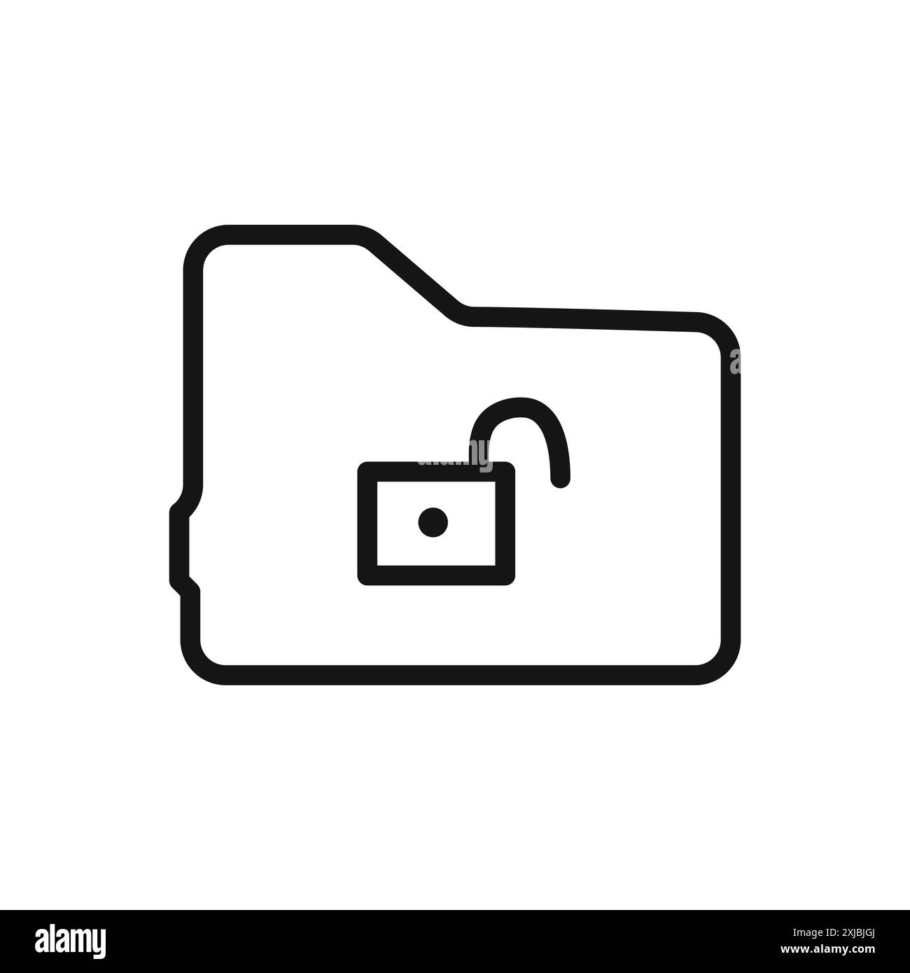 unlock folder icon linear vector graphics sign or symbol set for web app ui Stock Vector Image ...