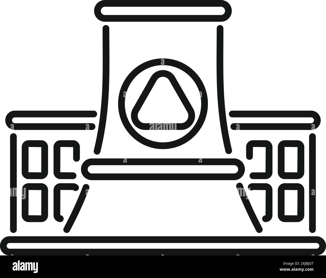 Nuclear power plant building generating electricity from atomic energy ...