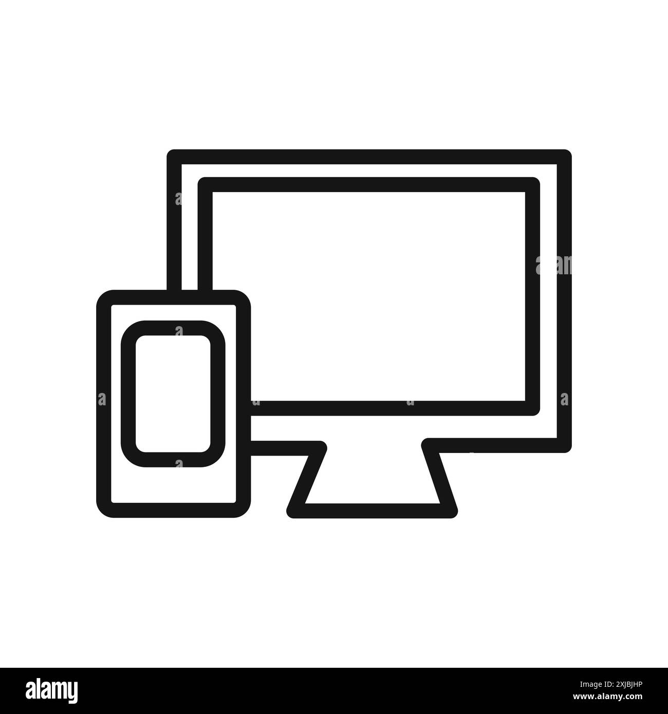 Responsive Design Icon Linear Vector Graphics Sign Or Symbol Set For Web App Ui Stock Vector