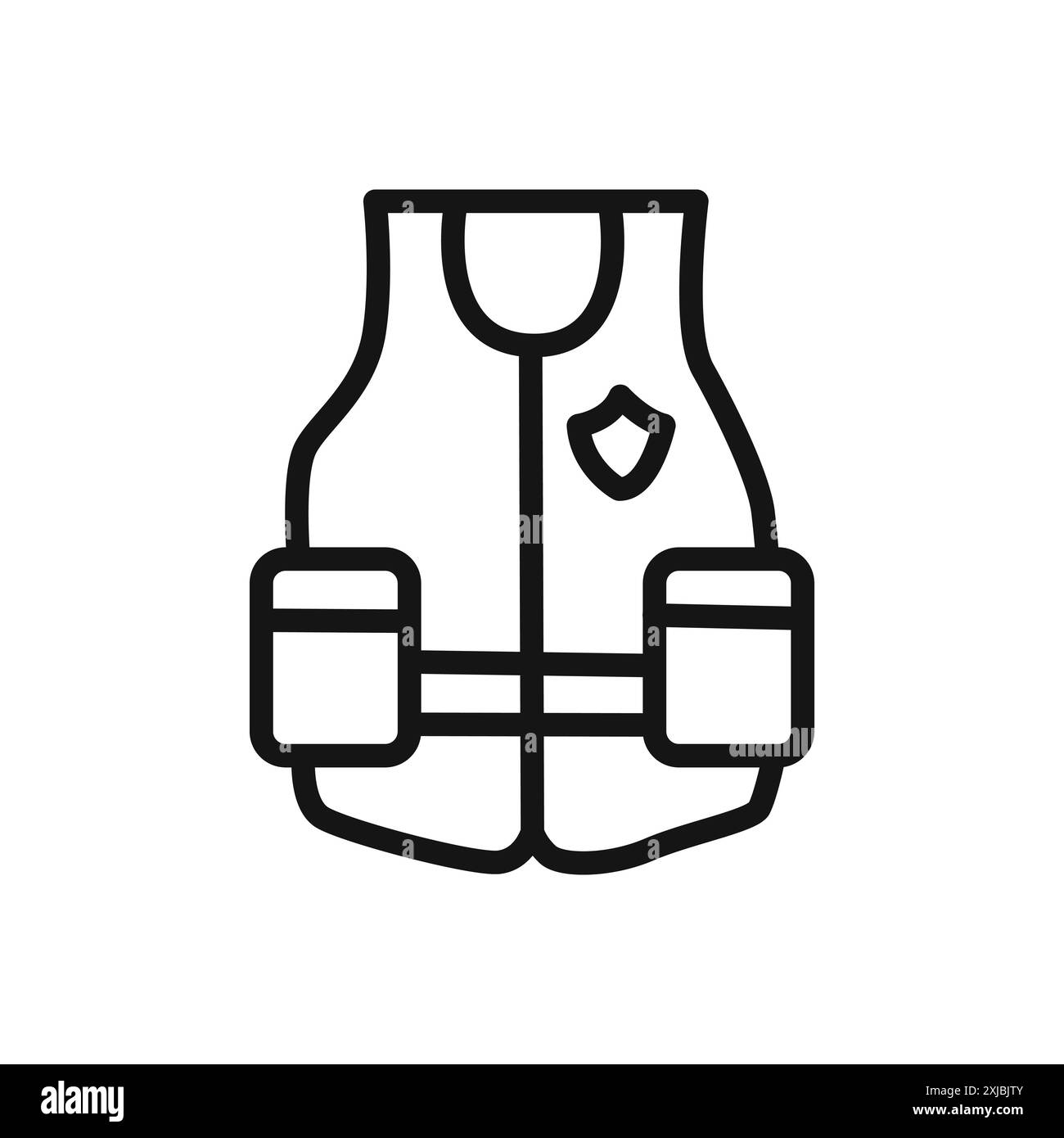 Reflective Police Vest icon linear vector graphics sign or symbol set for web app ui Stock ...