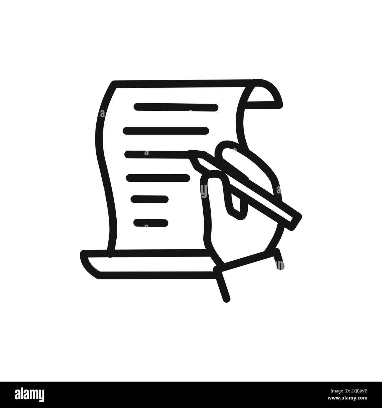 Contract signing icon linear vector graphics sign or symbol set for web app ui Stock Vector ...