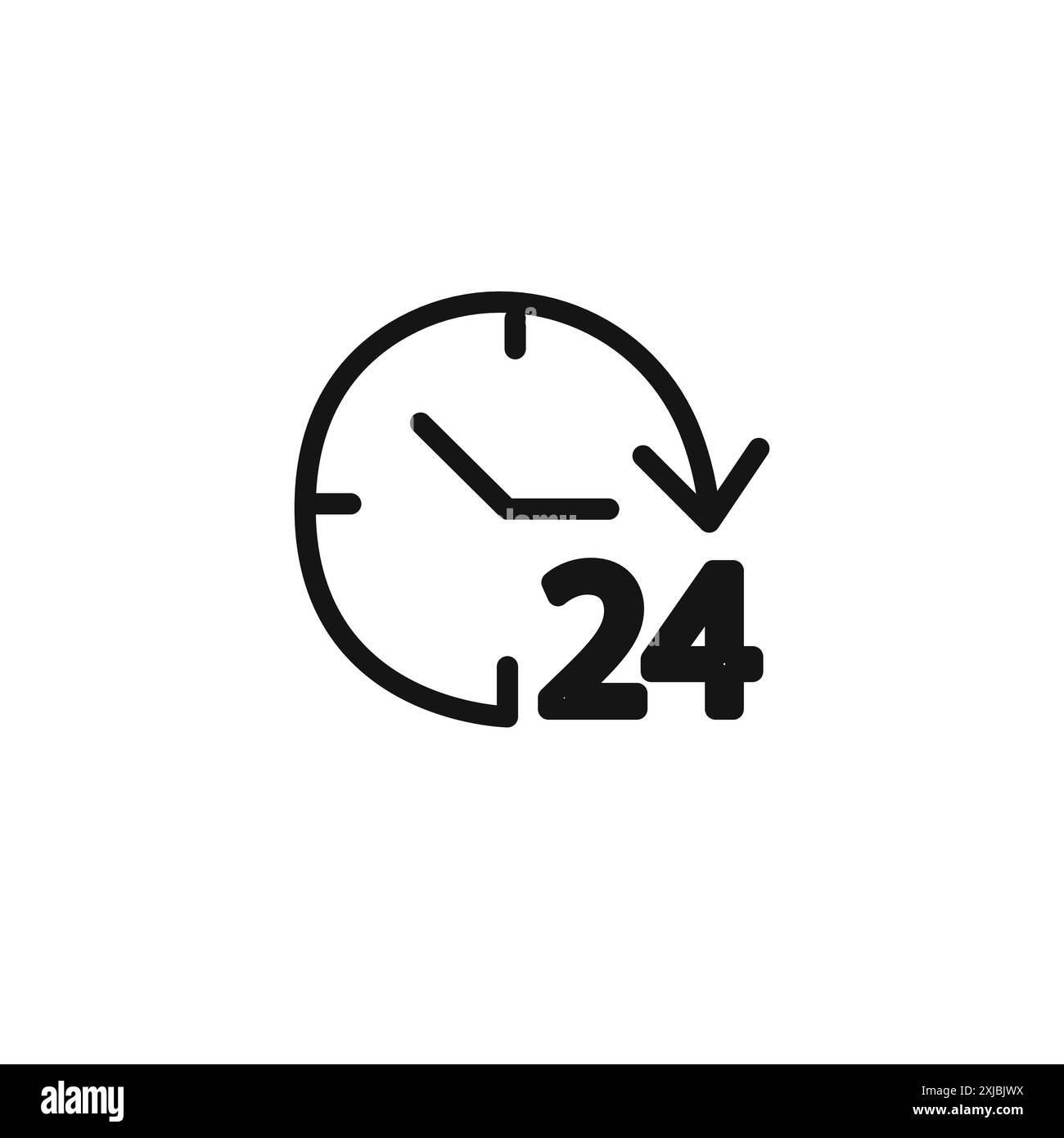 24 hours icon linear vector graphics sign or symbol set for web app ui Stock Vector Image & Art ...