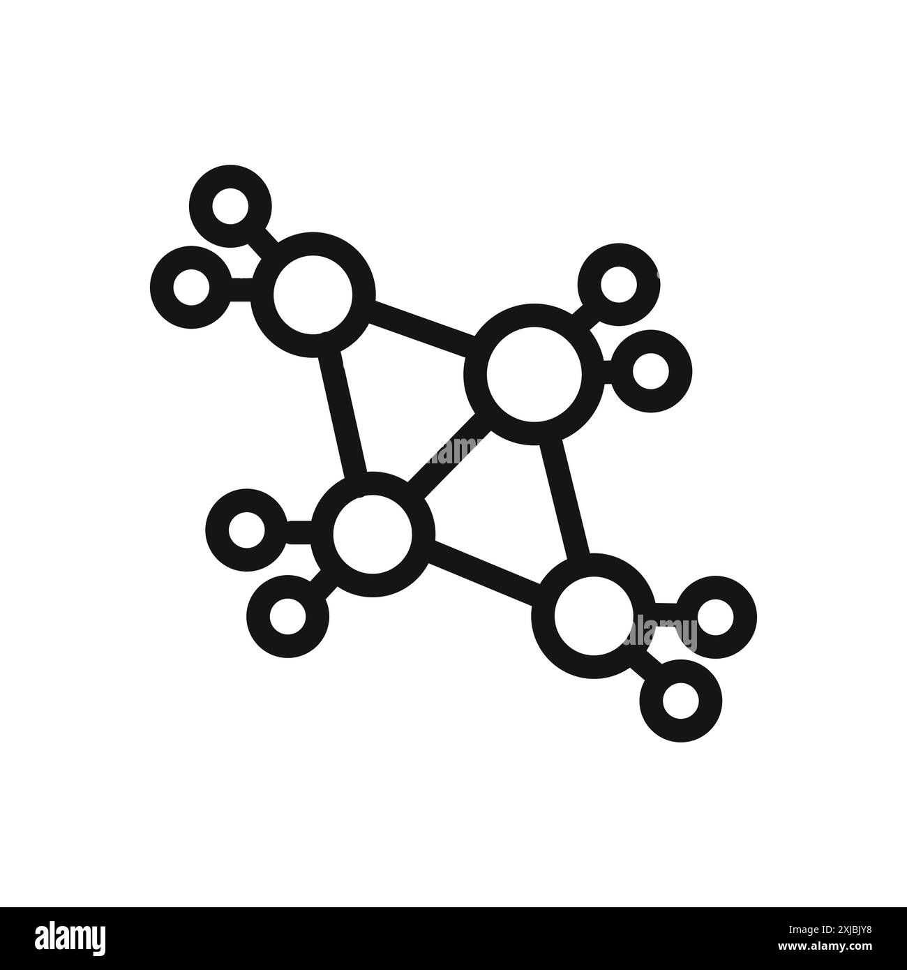 Cyclobutane molecular formula icon linear vector graphics sign or ...