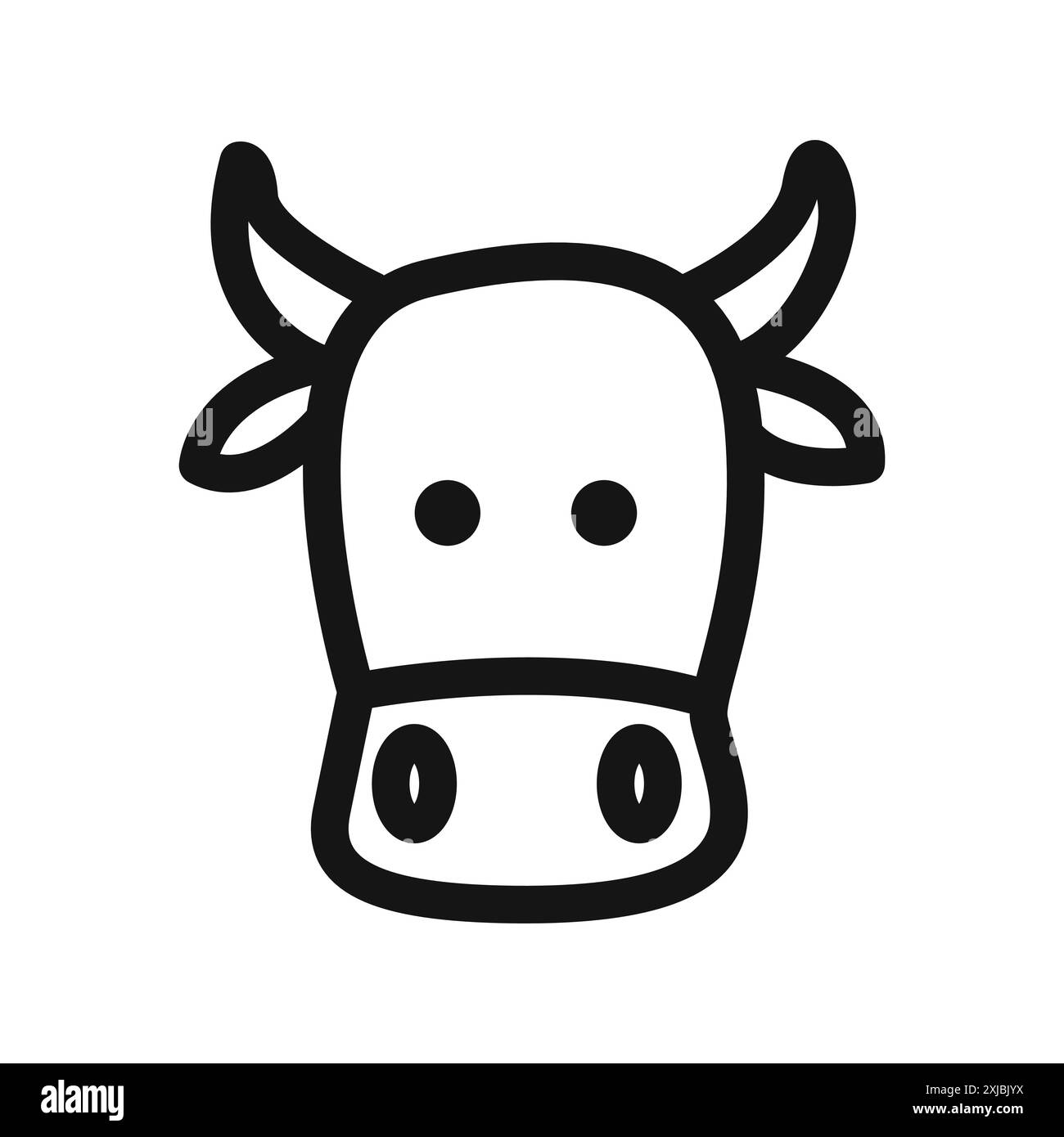 Cow Head Icon Linear Vector Graphics Sign Or Symbol Set For Web App Ui Stock Vector Image And Art