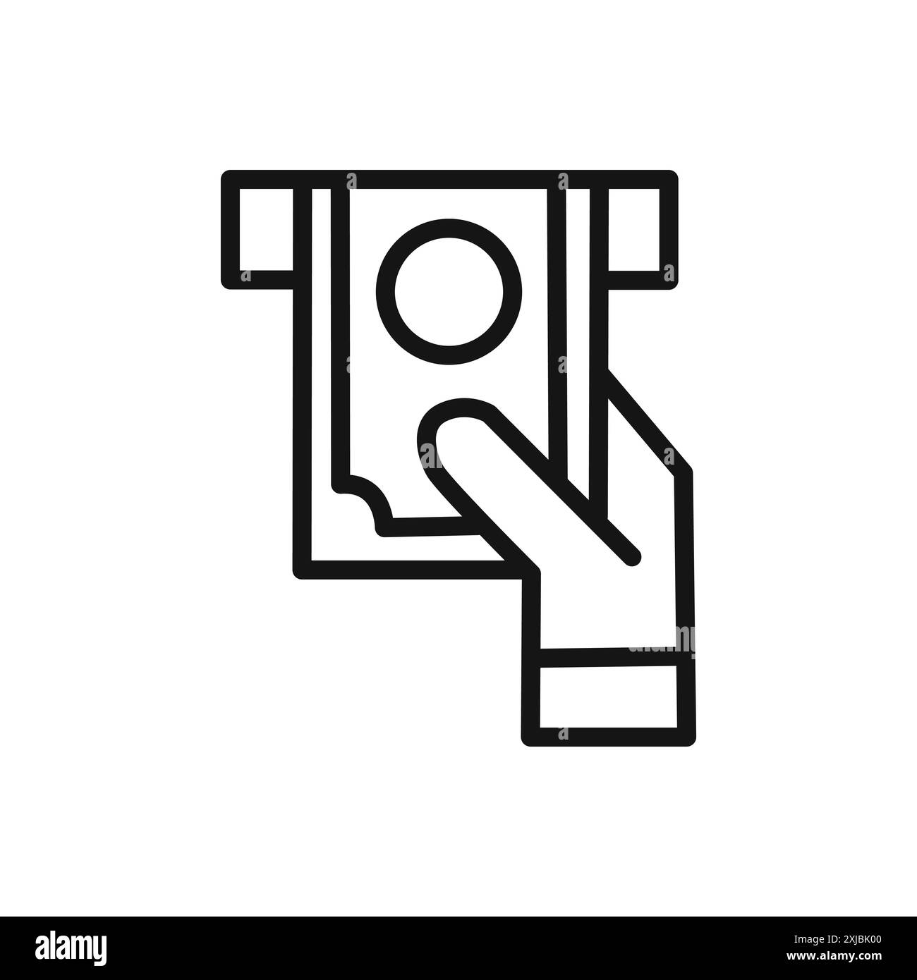 Withdraw Money in ATM icon linear vector graphics sign or symbol set for web app ui Stock Vector ...