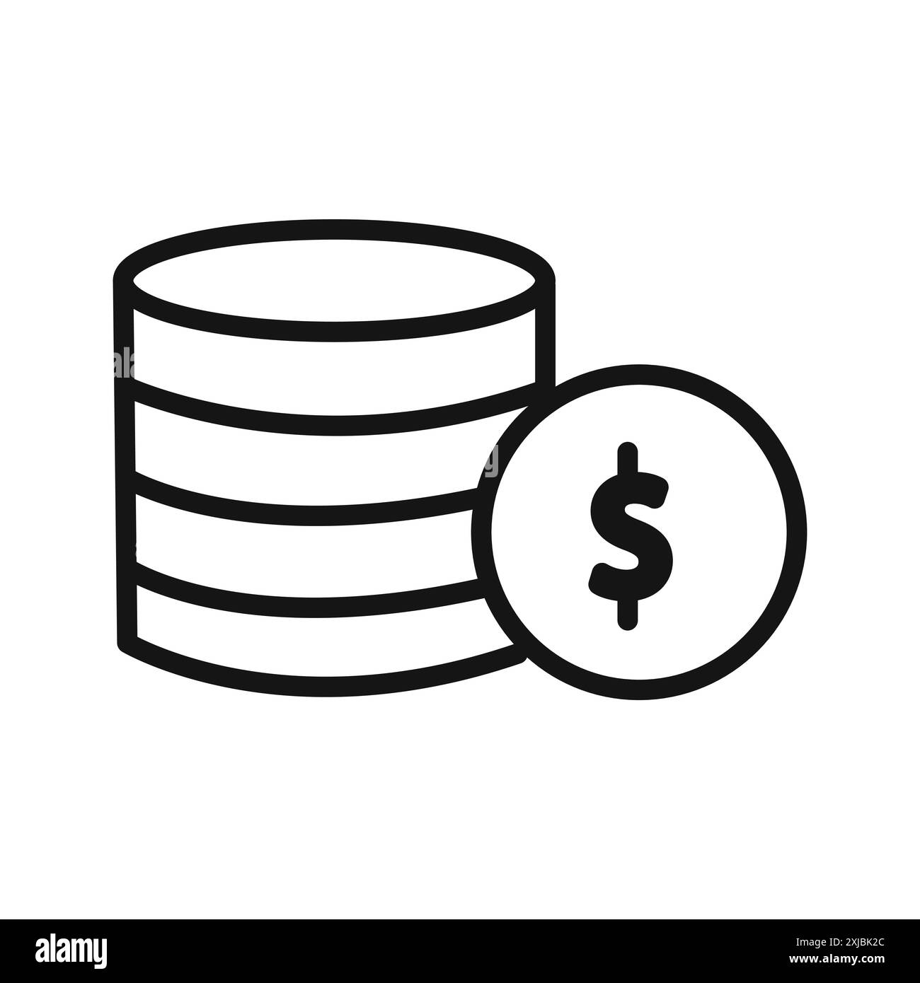 Coin stack icon linear vector graphics sign or symbol set for web app ui Stock Vector Image ...
