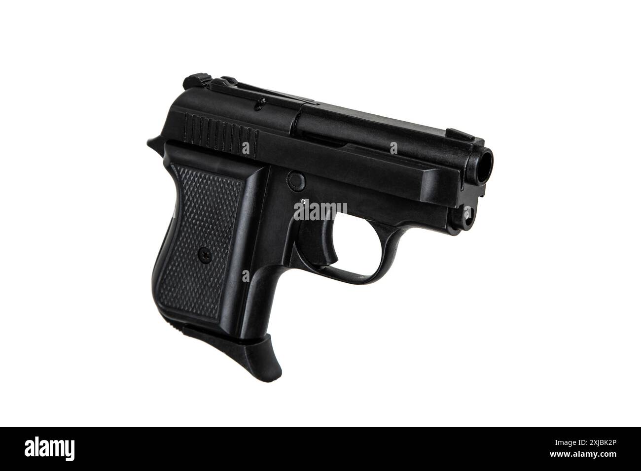 Modern semi-automatic pistol. Small short-barreled weapon for concealed ...