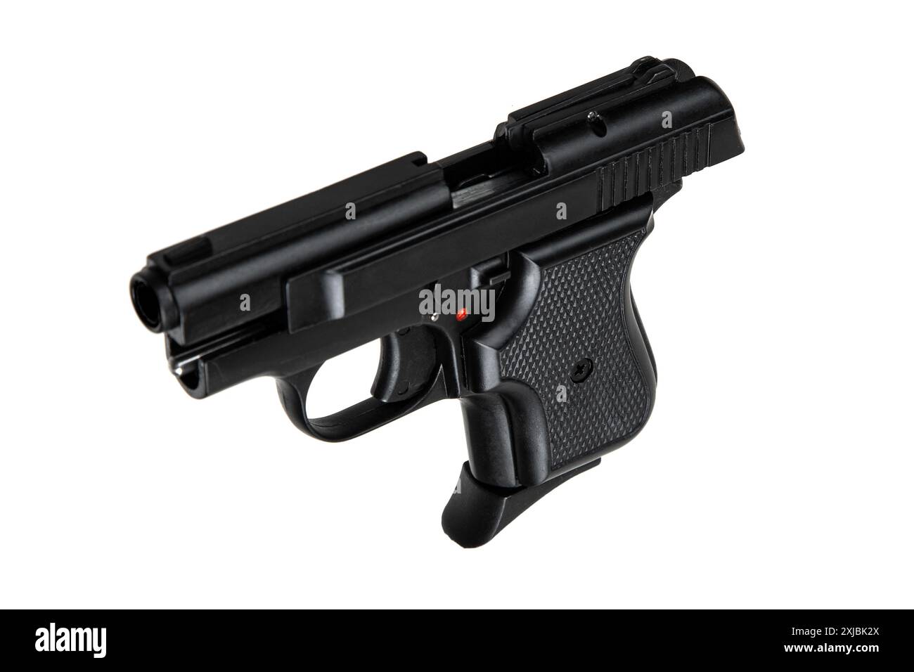 Modern semi-automatic pistol. Small short-barreled weapon for concealed ...