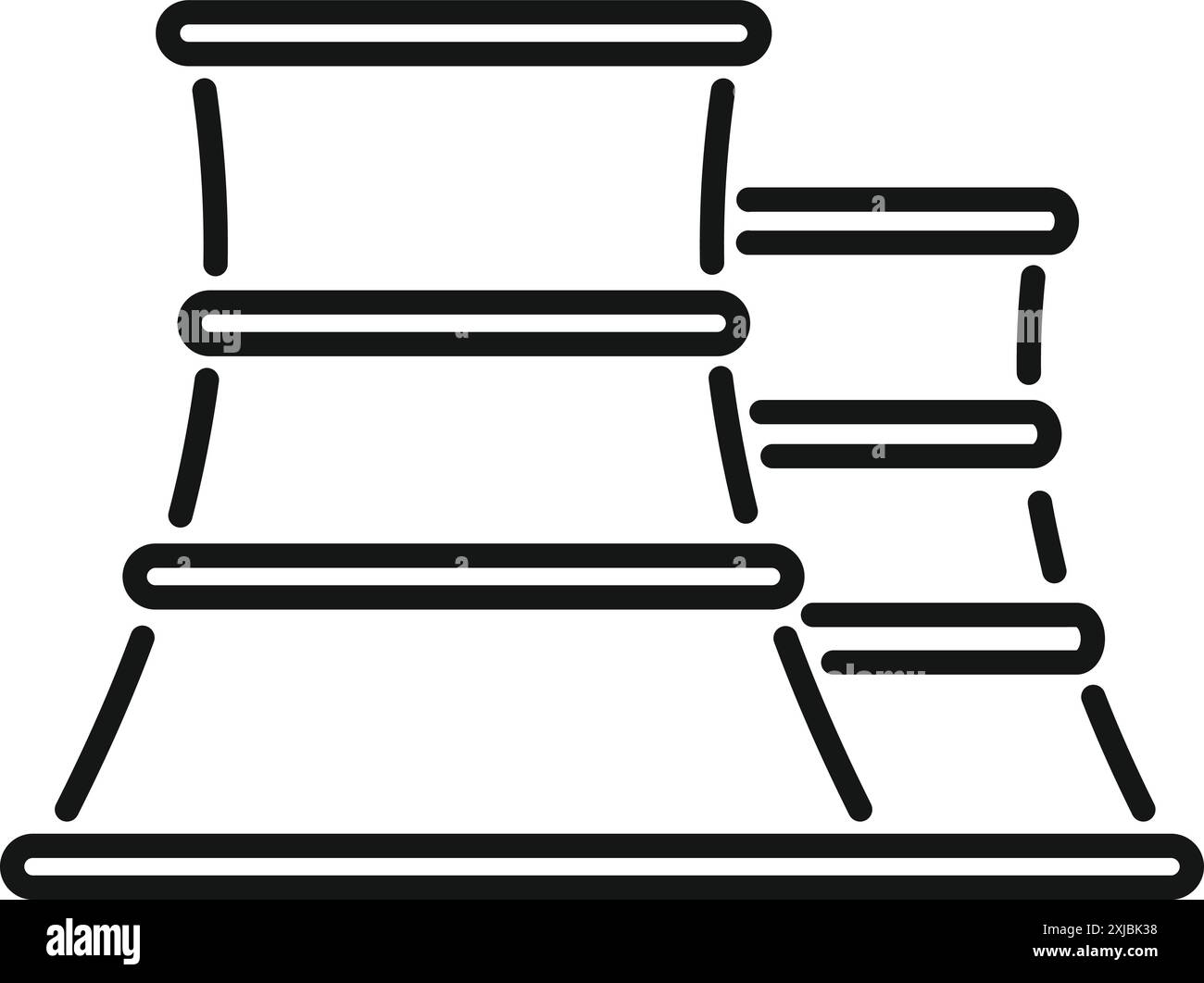 Simple line icon of a nuclear power plant cooling tower representing clean energy generation ...