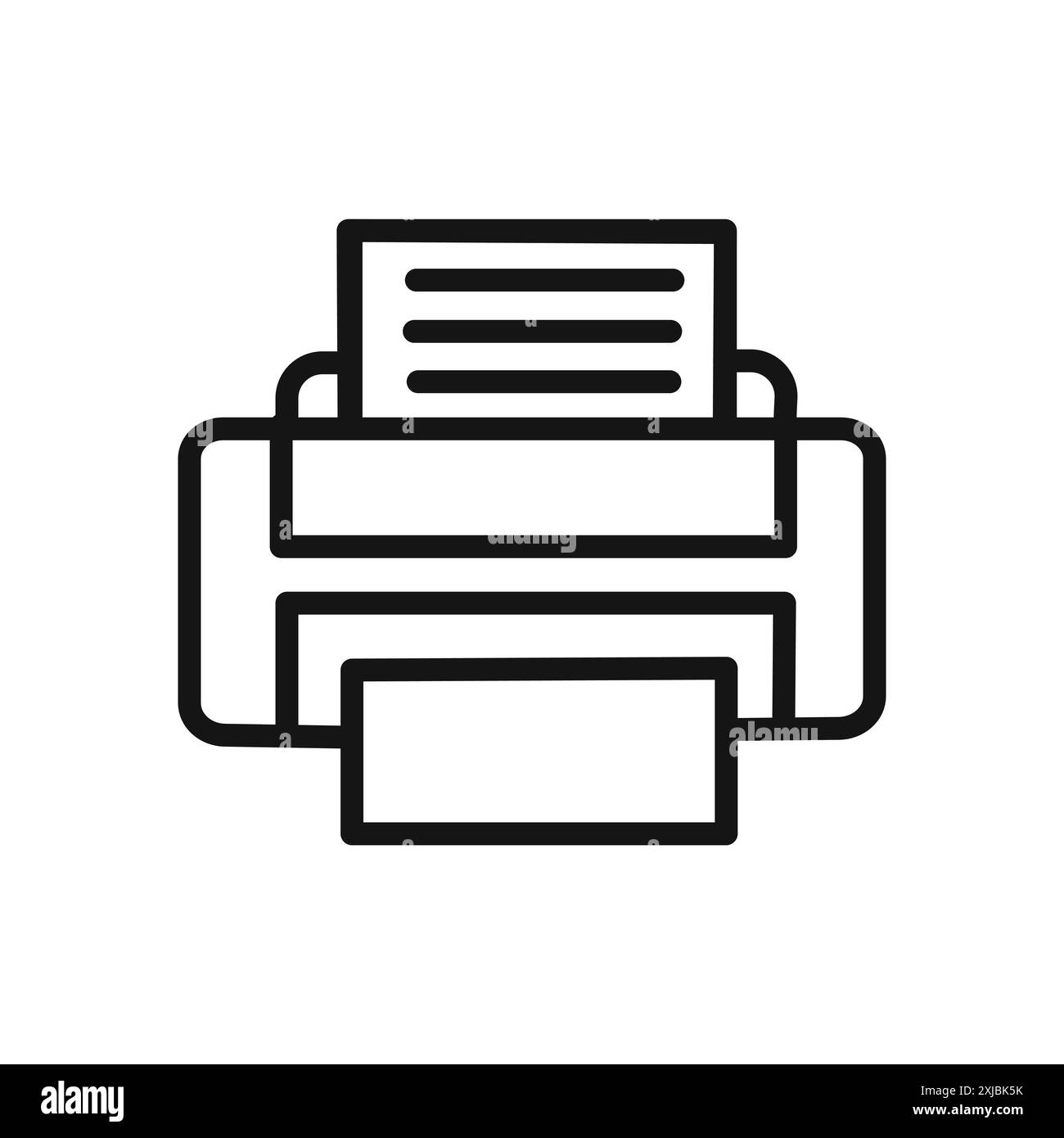 Document Printing Icon Linear Vector Graphics Sign Or Symbol Set For Web App Ui Stock Vector