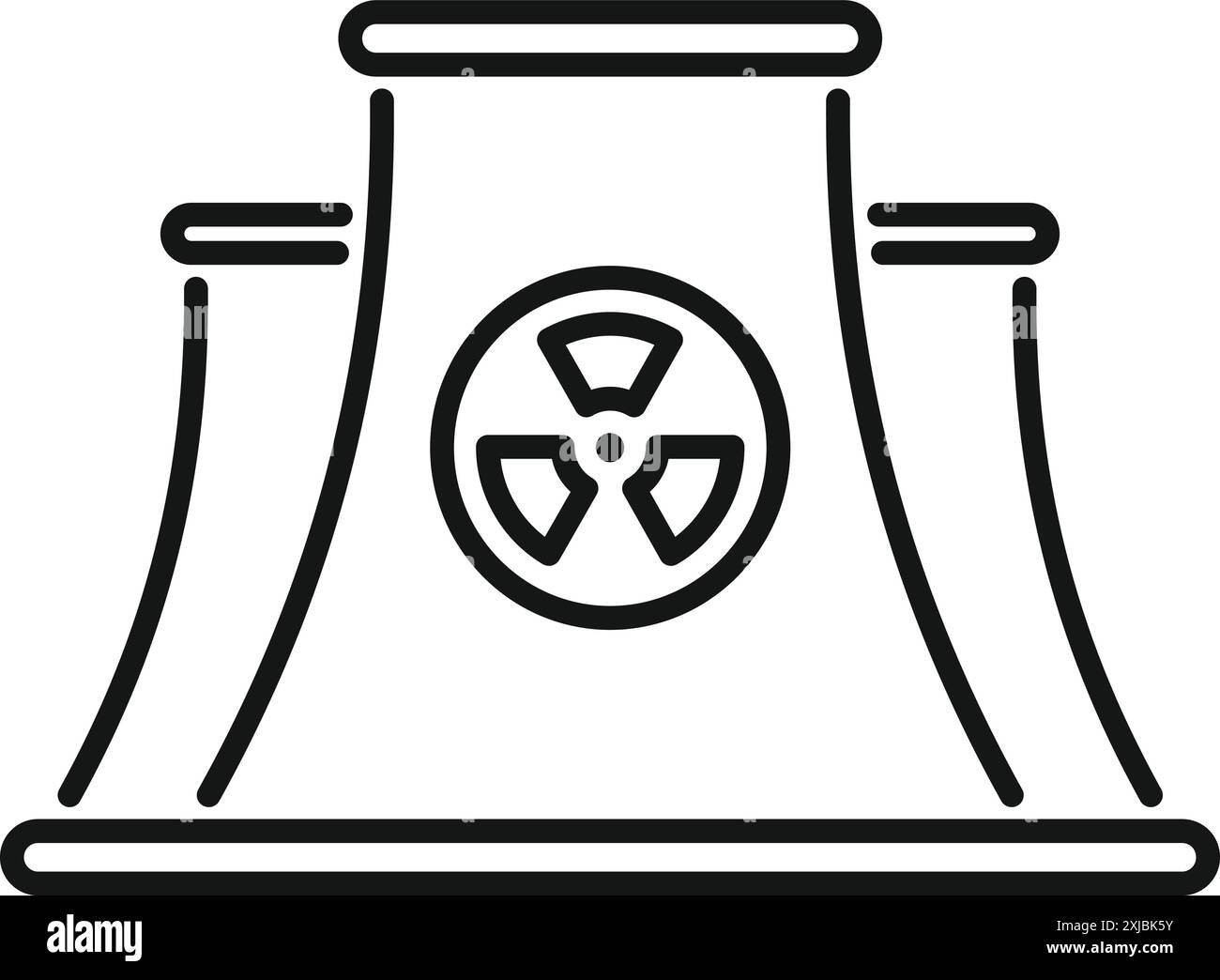 Simple icon depicting a nuclear power plant cooling tower generating ...