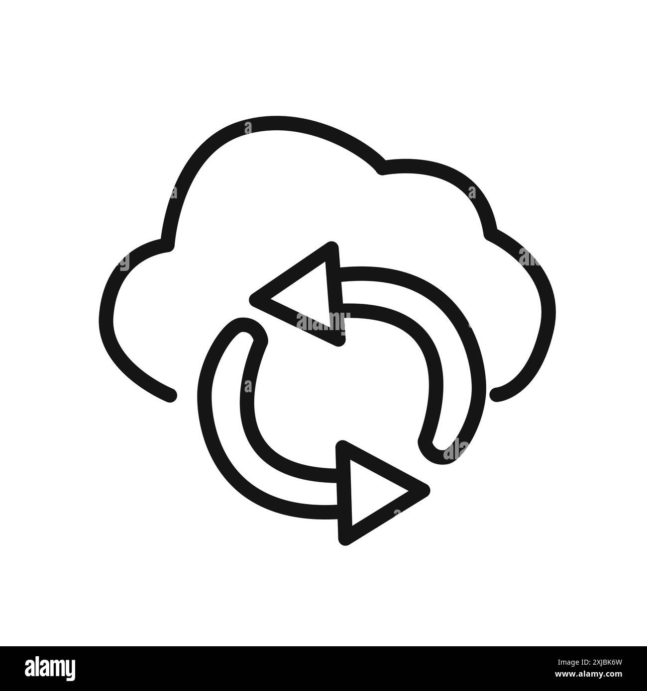 Synchronization Icon linear vector graphics sign or symbol set for web ...