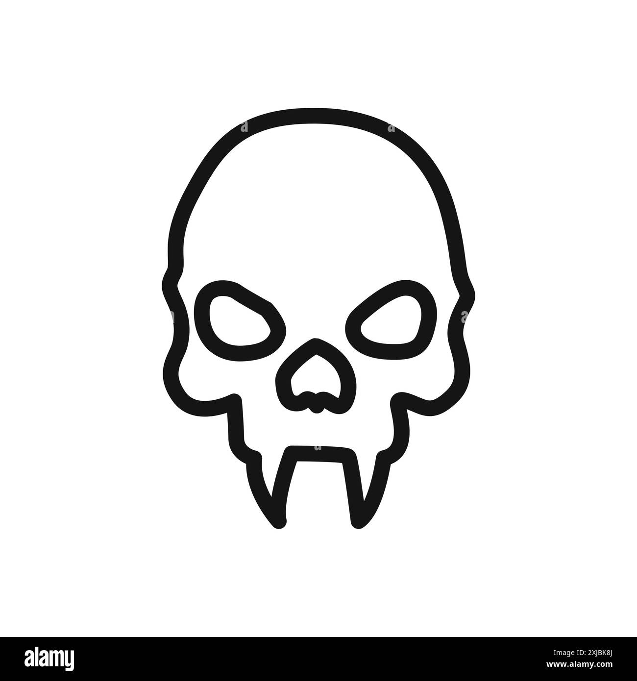 Evil skull icon linear vector graphics sign or symbol set for web app ...