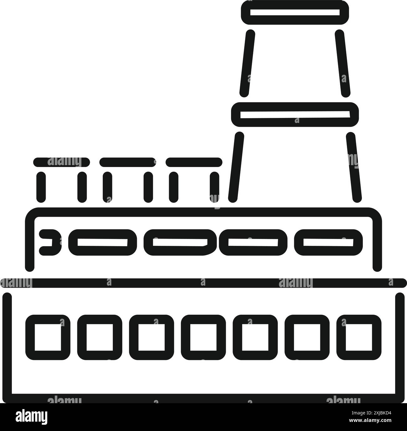 Line drawing of a nuclear power plant generating electricity Stock ...