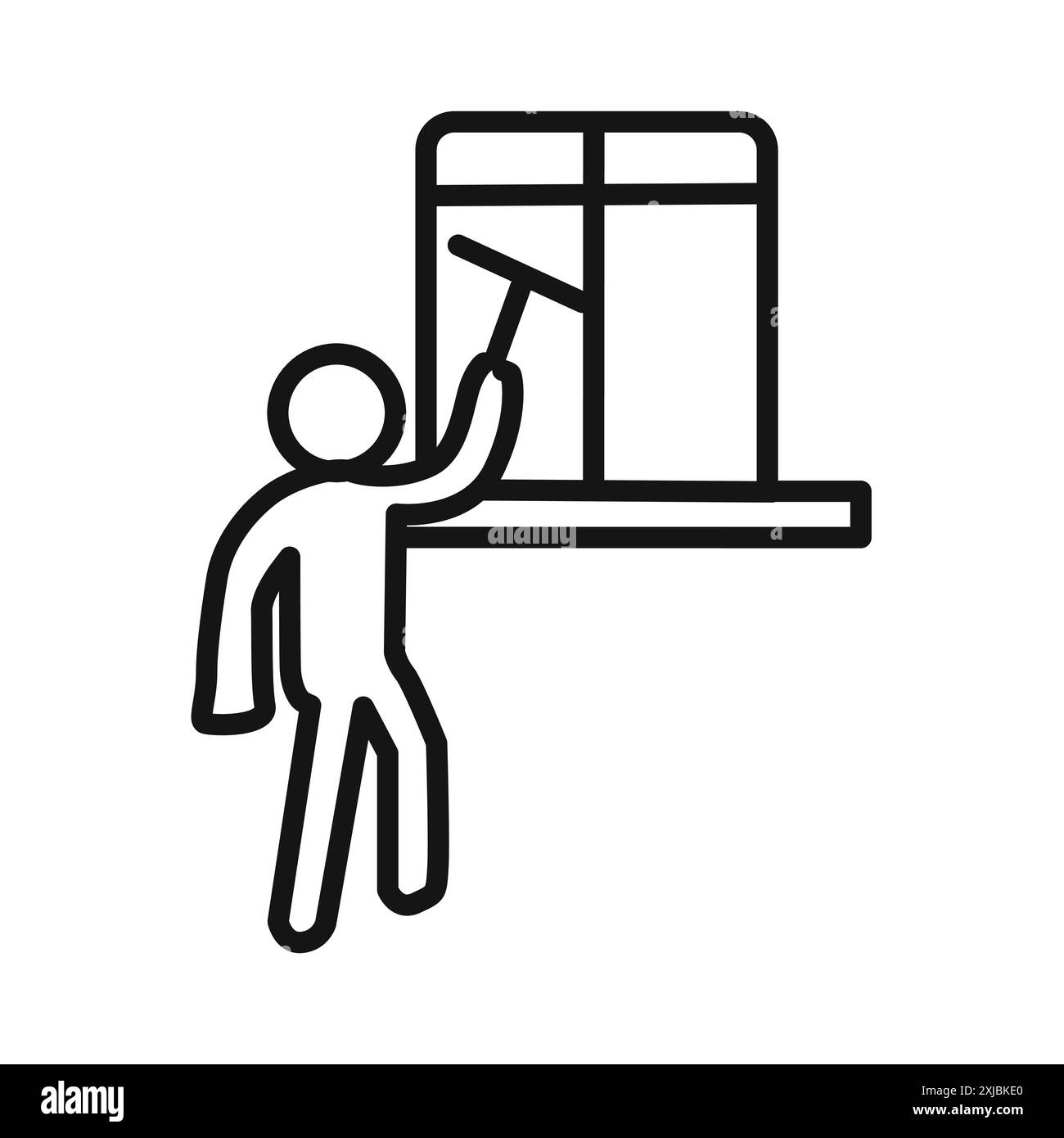 Windows cleaning icon linear vector graphics sign or symbol set for web app ui Stock Vector ...