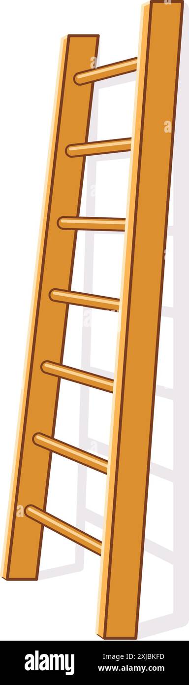 Wooden ladder against wall Stock Vector Images - Alamy