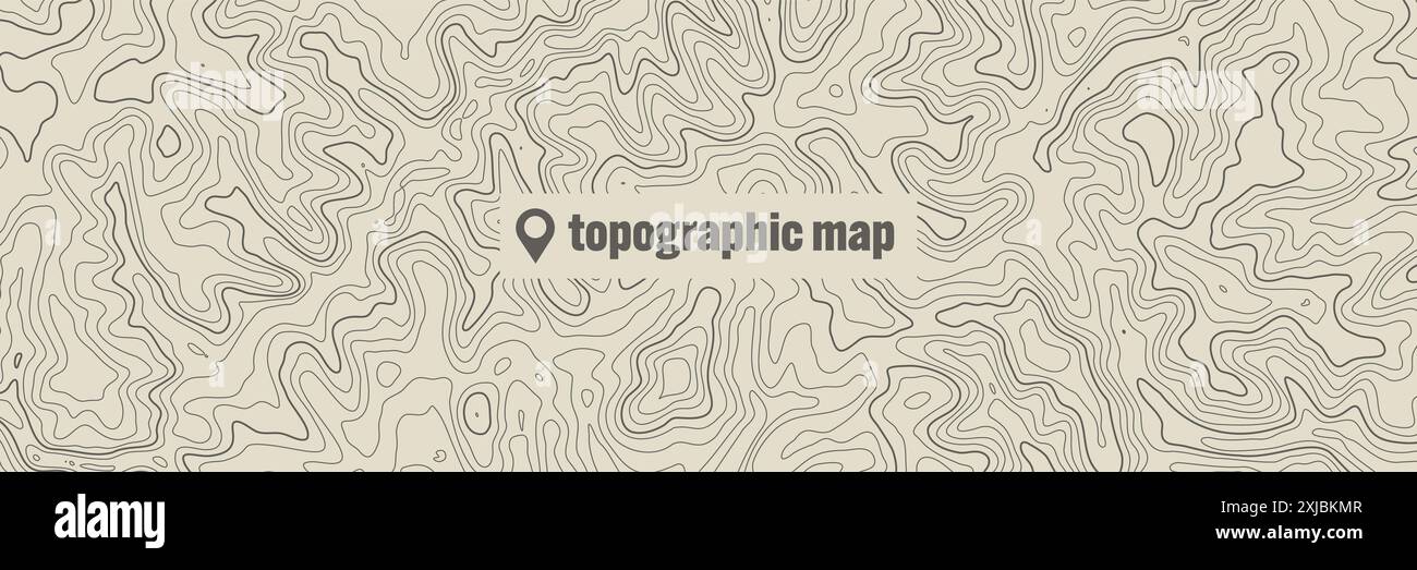 Topographic map with contour lines. Geographic terrain grid, relief ...