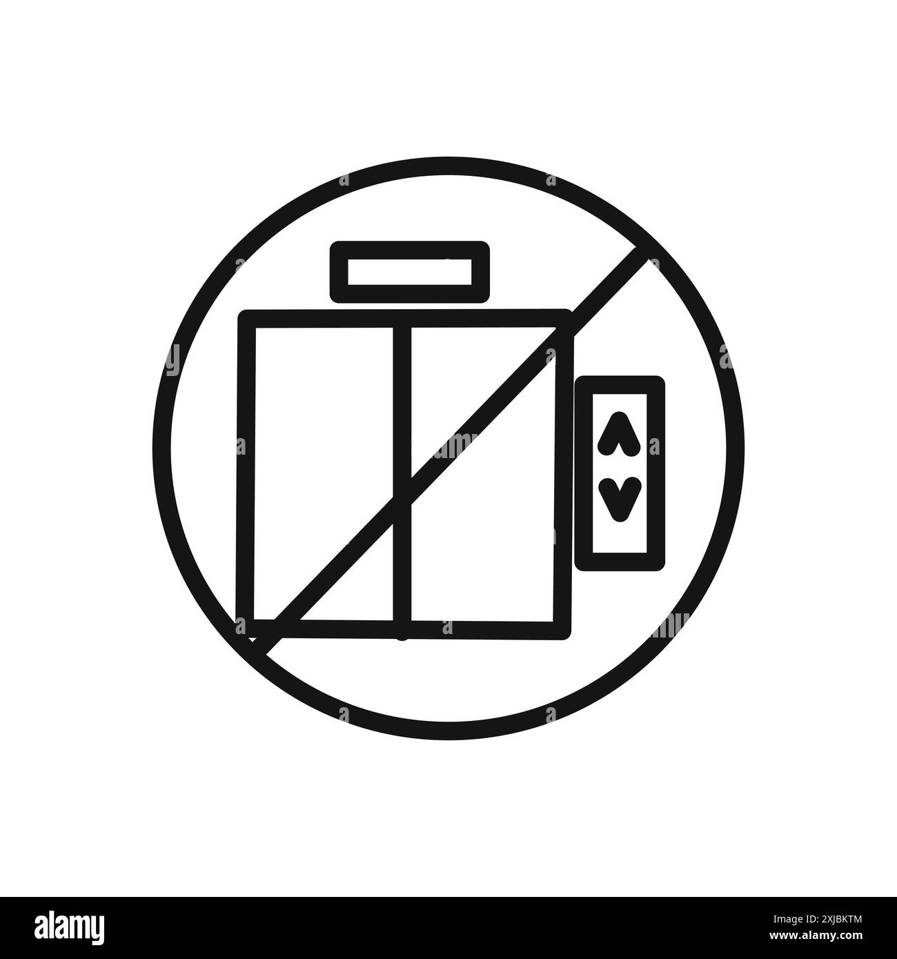 No Elevator Sign icon linear vector graphics sign or symbol set for web app ui Stock Vector ...