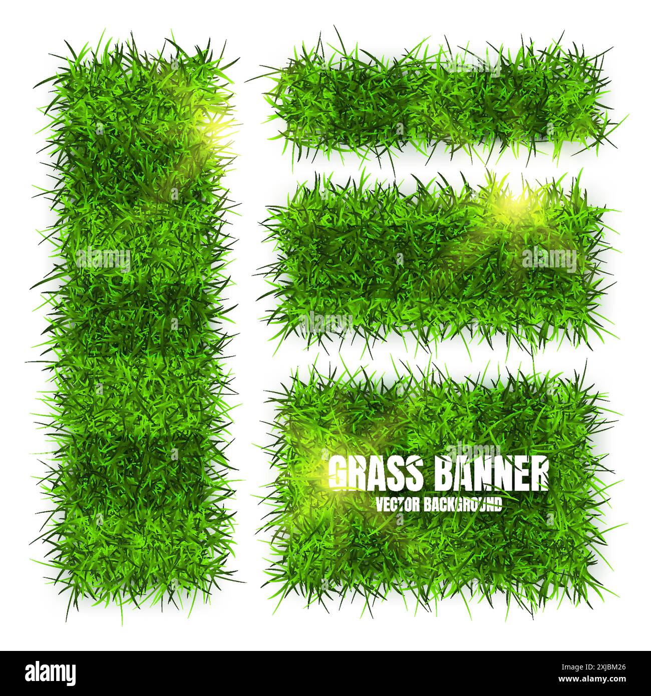 Green grass banners, background. Field, meadow texture, grassy ...