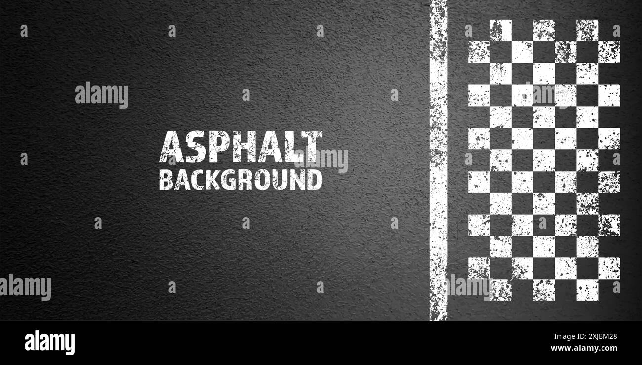 Asphalt road with white cracked lane marking, concrete highway surface ...